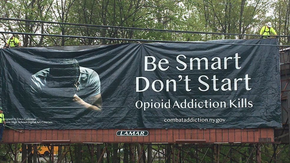 Colonie High School Students create powerful anti-drug billboard | WRGB