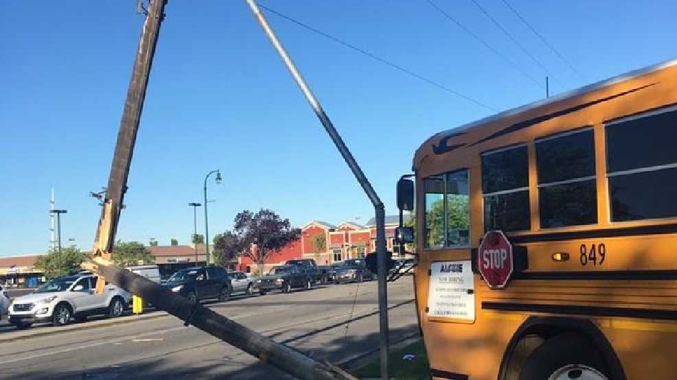 School bus rolls into power pole near Orem Center Street | KUTV