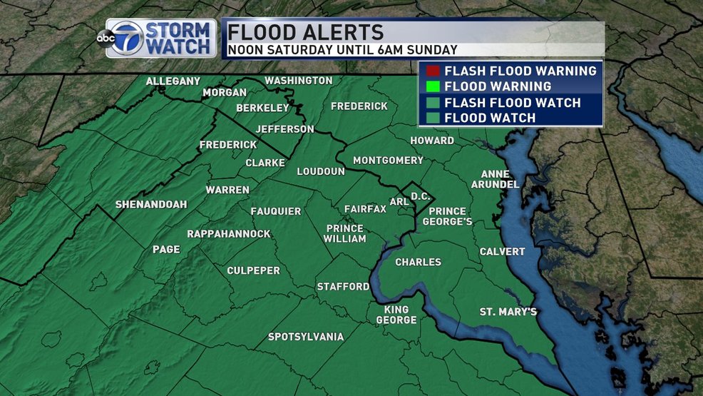Flash Flood Watch underway for parts of the DC metropolitan area | WJLA