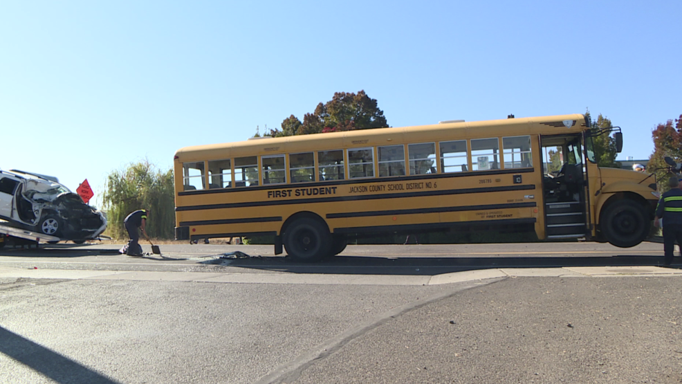 Vehicle rear-ends school bus loading middle school student | KTVL